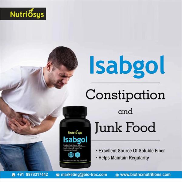 Nutriosys Isabgol 500Mg, Excellent Source Of Soluble Fiber, 90 Veg ...