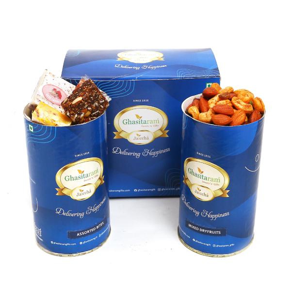 Ghasitaram Gifts-Assorted Bites and Mix Dryfruits Cans - JioMart