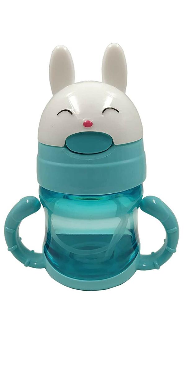 Te Quiti Blue & Pink Plastic Rabbit Design Water Bottle With Soft ...