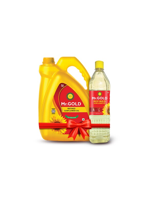 Mr.Gold Refined Sunflower Oil 5L Can + 1L Pet Combo - Total 6L - JioMart