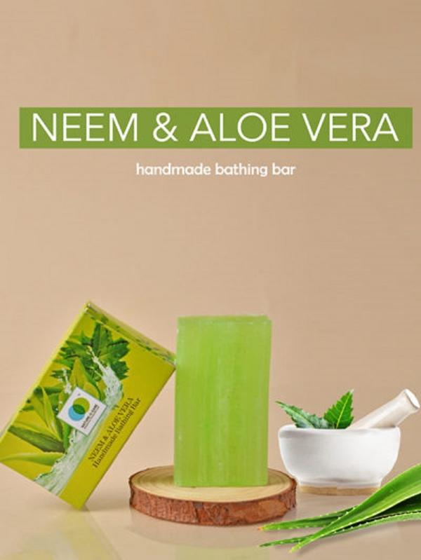 NATURE-O-CARE Neem & Aloe Vera Handmade Bathing Bar, 75GR, Pack Of 2 ...