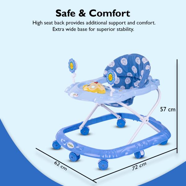 Baybee Blue Ziggy Musical Baby Activity Walker with Adjustable Height ...