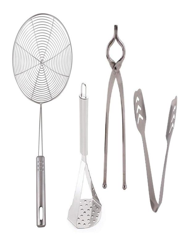 Wofier Masher Steel Kitchen Pakad Tool And Momo's Tong - JioMart