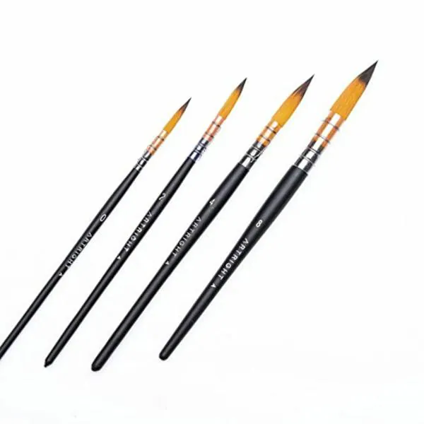 ArtRight Mop Paint Brush Set (Synthetic Hair) with Brush Holder ...