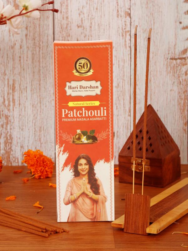 Hari Darshan Patchouli Premium Masala Agarbatti Natural Incense Sticks - (Pack of 3, 60g Each ...