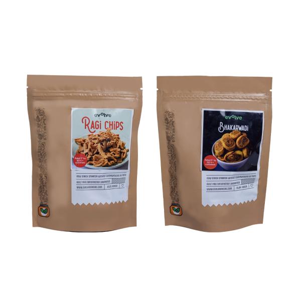 Evolve Healthy Snacks Pack of 2 | Ragi Chips | Baked Bhakarwadi - JioMart