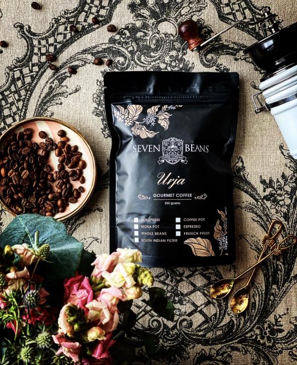 Seven Beans Coffee Company "Urja" | Medium Dark Roast| Gourmet Coffee ...