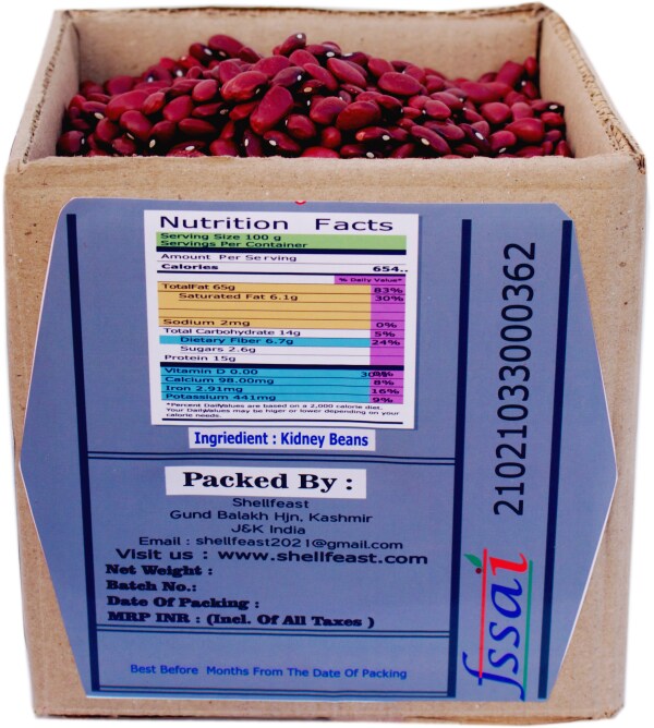 Shellfeast Bhaderwahi Kashmiri Rajma 3 kg (1kgx3) , Jammu Kidney Beans, Kashmiri Red Rajma - JioMart