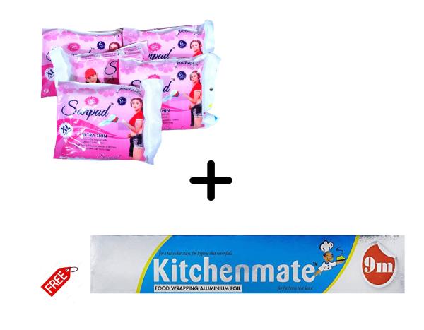 SANPAD Premiun Choice Sanitary Napkin Ultra Tri Fold With Wings (Pack of 10) With Free ...