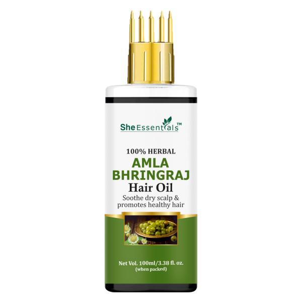 She Essentials Bhringraj & Amla Oil For Hair - No Mineral Oil, Silicon ...