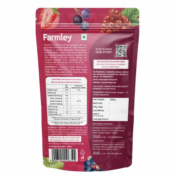 Farmley Berry Mix , Rich in Antioxidants, Mix Dried Berries 200 g - JioMart