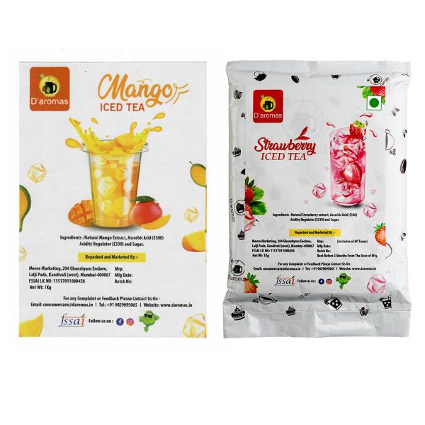 D'aromas Mango & Strawberry Ice Tea 1kg, Instant Premix Ice Tea Powder ...