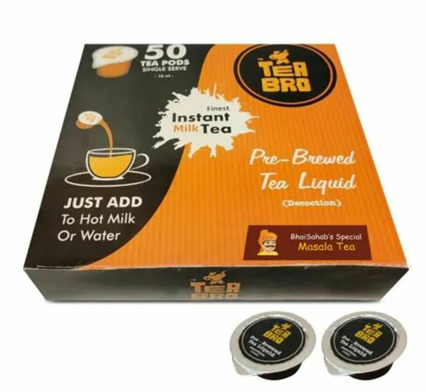 Tea Bro Tea Pods (Masala Tea) - Instant Tea (Tea Decoction) | 50 Single ...