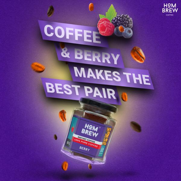 Hombrew Berry Flavoured Instant Coffee | 100% Pure coffee | Vegan | No ...