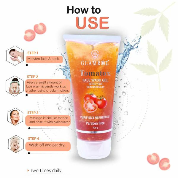 Glamroot Tomato Face wash with Goodness of Tomato Extract helps For ...