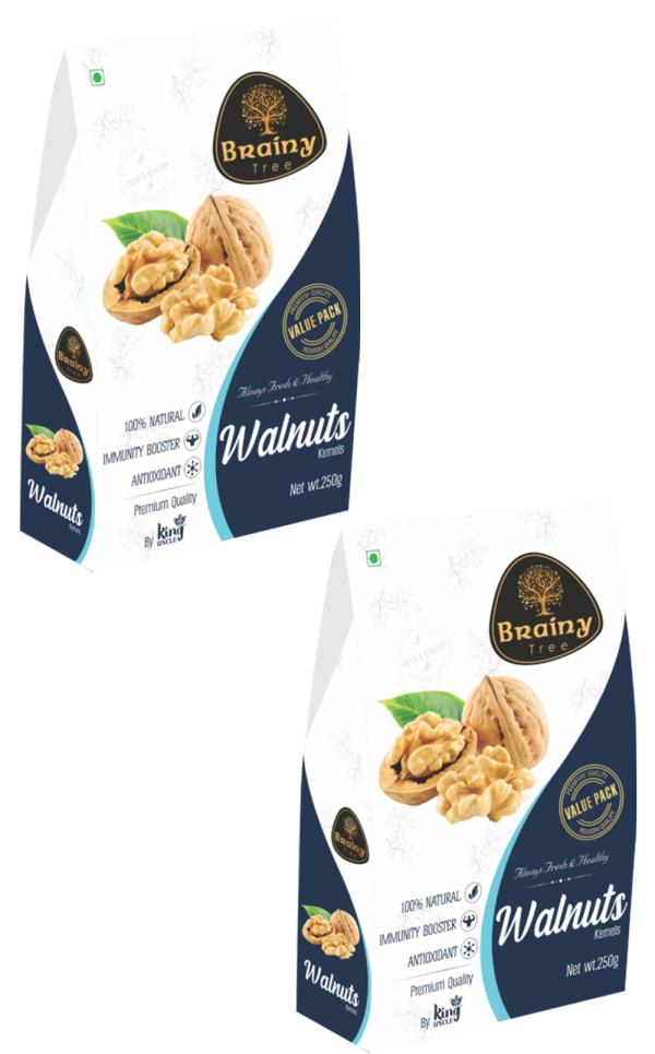 KING UNCLE| CALIFORNIA AKHROT GIRI| WALNUT KERNELS EXTRA LIGHT HALVES 250G X 2 PACK (500G ...