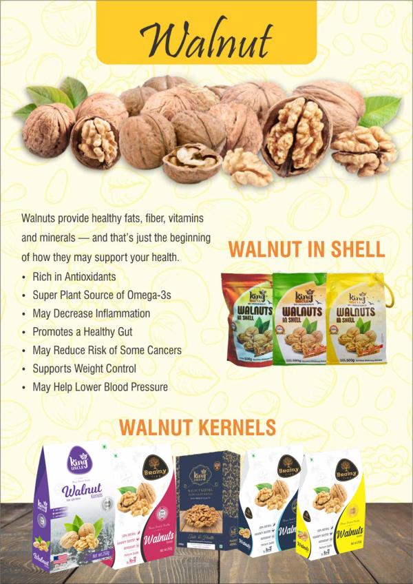 KING UNCLE| CALIFORNIA AKHROT GIRI| WALNUT KERNELS EXTRA LIGHT HALVES 250G X 2 PACK (500G ...