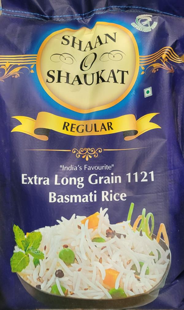 SHAAN-E-SHAUKAT REGULAR EXTRA LONG GRAIN 1121 BASMATI RICE 26KG - JioMart