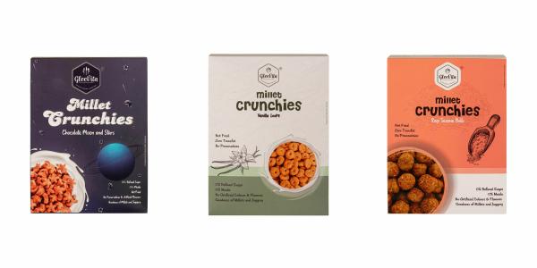GleeVita _Millet Crunchies Combo of 3- Chocolate Moon and Stars, Ragi ...