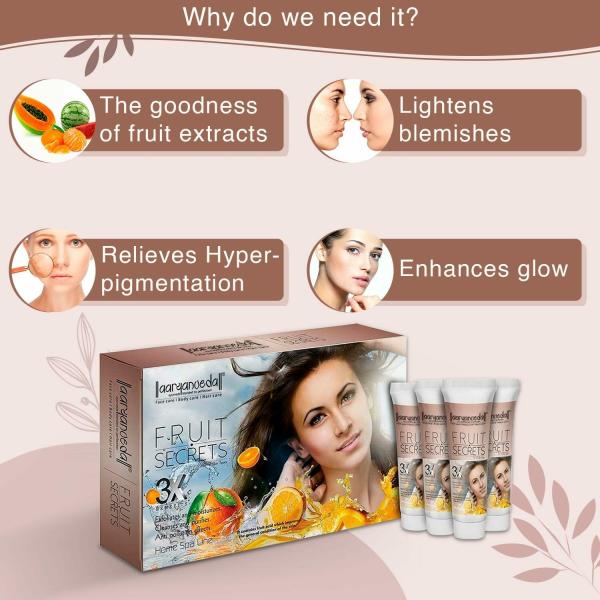 Aryanveda Unisex Fruit Secrets Facial Spa Kit for All Skin Type 55g ...
