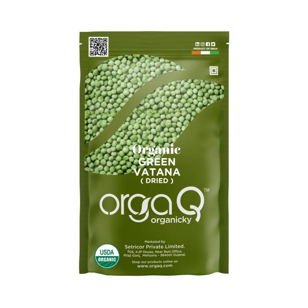 OrgaQ Organicky Organic Dry Green Vatana / Matar Beans / Green Peas ...