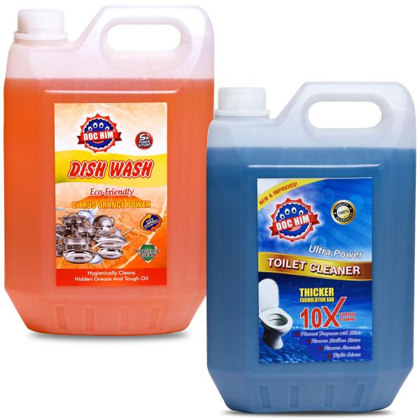DOC HIM Citrus Orange Dish Wash + ultra power toilet cleaner combo ...