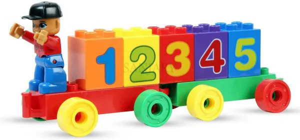 Sanjary Multicolor Wooden Block Train 123 Learning Blocks Educational ...