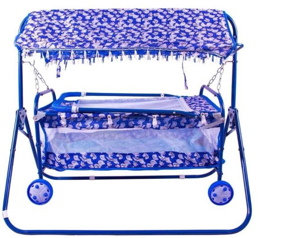 Avani Metrobuzz Blue Metal Baby Crib And Cradle - JioMart