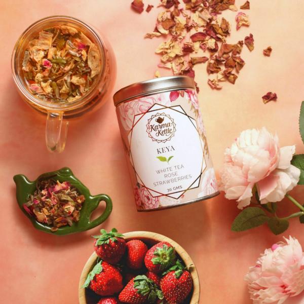 Karma Kettle Keya - Silver Tips White Tea With Rose, Strawberries And ...