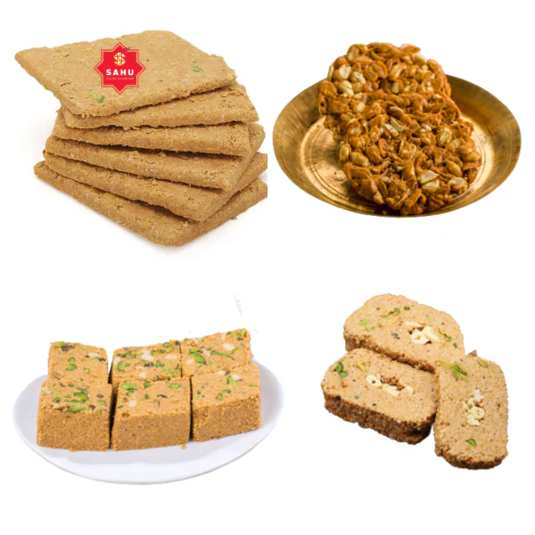 SAHU GAJAK BHANDAR Gajjak Barfi 400g | Gazak Biscuits 500g | Gol Peanut ...