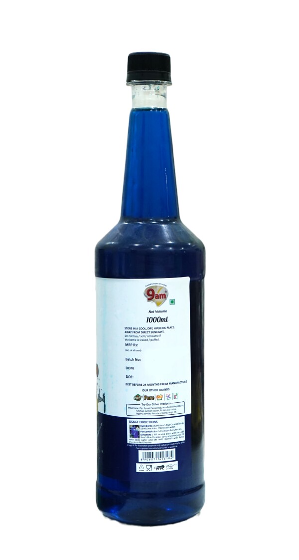 9am Blue Curacoa Mocktail Syrup 1000ml - JioMart