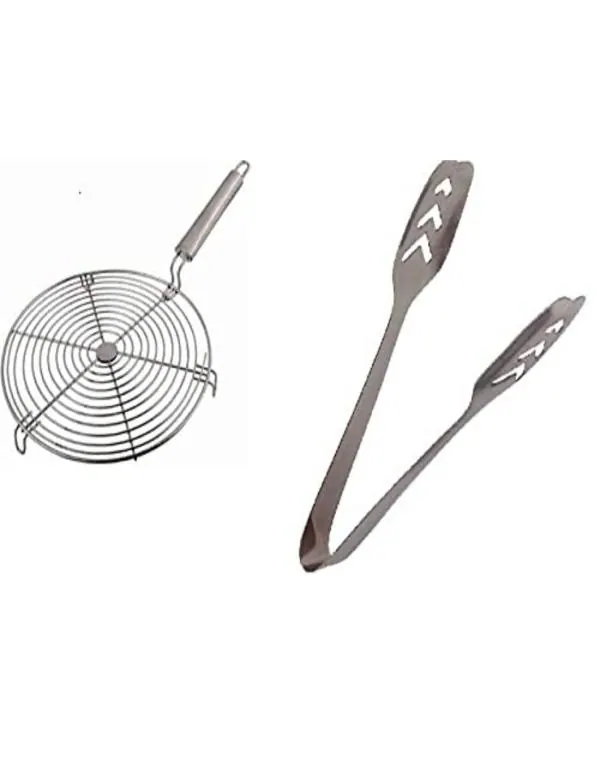 Wofier Round Stainless Steel Papad Jali, Paneer Grill, Roti Maker ...