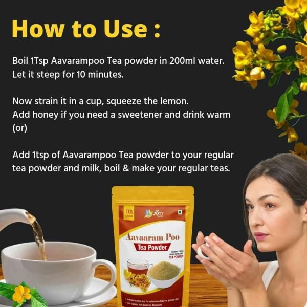 HayyFoods Aavaaram Poo Tea Powder (Tanner's Cassia) Diabetic Friendly ...