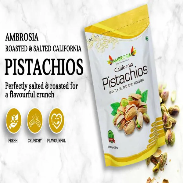 Ambrosia California Roasted & Salted Pistachios 250g - JioMart