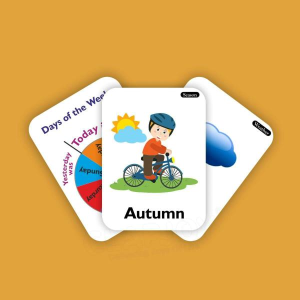 Clapjoy Multicolor Double Sided Flash Cards For Kids -Seasons - 24 ...