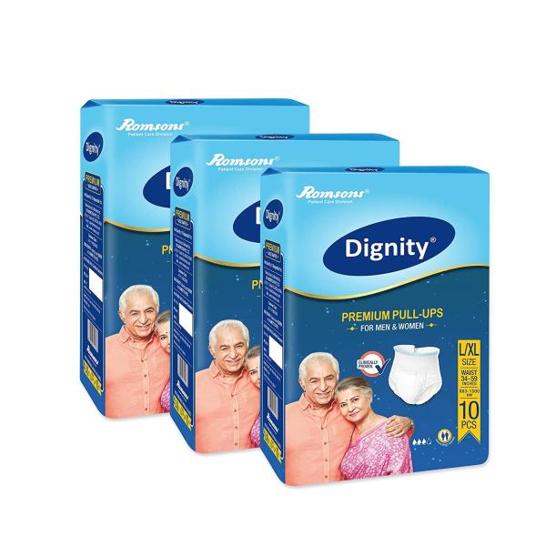 Dignity Premium Pull Up Adult Diapers, Large-Extra Large, Waist Size 34 ...