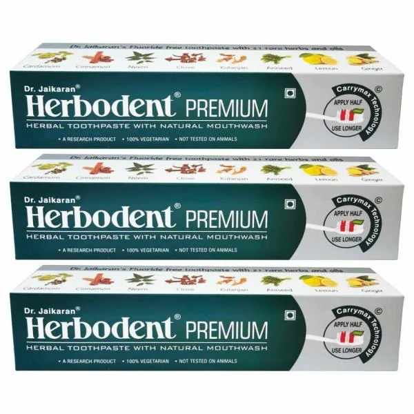 Dr. Jaikaran Herbodent Premium Herbal Toothpaste With Natural Mouthwash ...