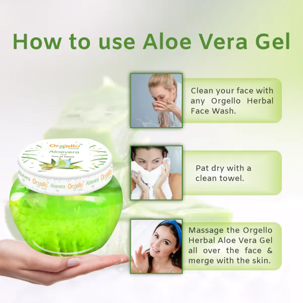 Orgello herbal aloe vera massage gel for face | Aloe vera gel 100gm For ...