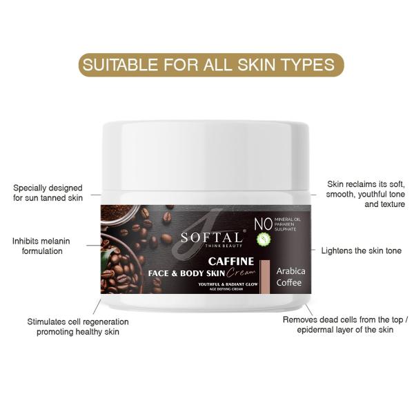 Softal Caffeine Face & Body Skin Cream - JioMart