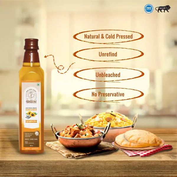 Janki's Shuchi Cold Pressed Sunflower Oil - 500ml (Pack Of 2) - JioMart