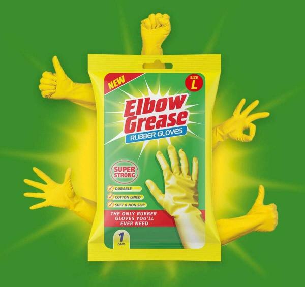 Elbow Grease Rubber Gloves, Super Strong, Durable, Cotton Lined, Soft ...