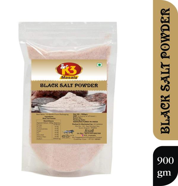 K3 Masala Premium Qulaity Black Salt Powder (kala Namak) 900gm (Pack of ...