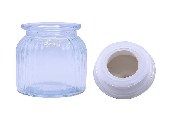 Cracker White Glass, Ceramic Round Pop Jar With Bird Shaped Lid 600ml ...