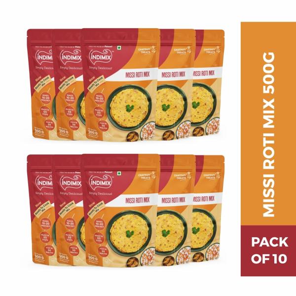INDIMIX Missi Roti Mix Flour/Atta 500g - Pack of 10 - JioMart