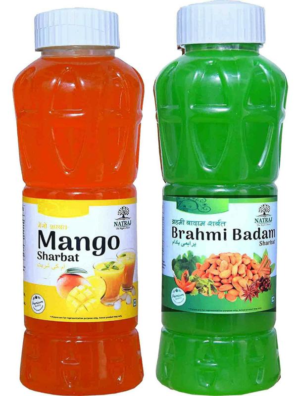 Natraj The Right Choice Mango Sharbat and Brahmi Badam Sharbat Syrup ...