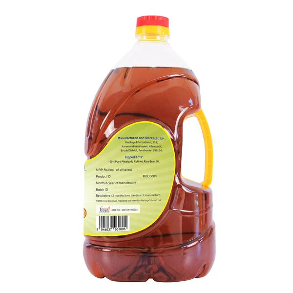 Hathmic 100% Pure Physically Refined Rice Bran Oil, 5L - JioMart