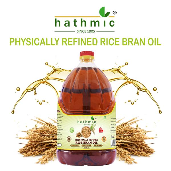 Hathmic Physically Refined Rice Bran Oil 5L - JioMart