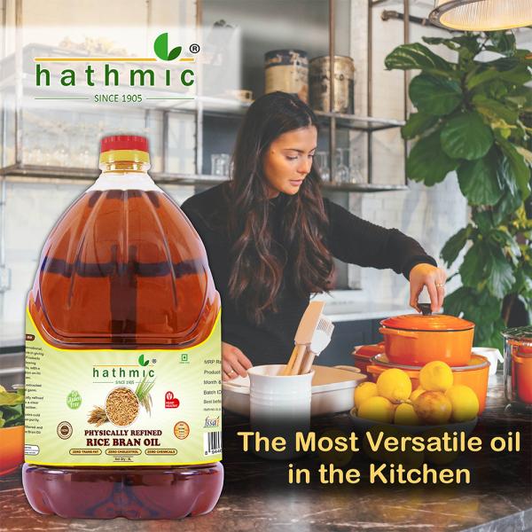 Hathmic Physically Refined Rice Bran Oil 5L - JioMart