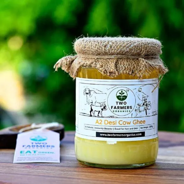 Two Farmers Organics A2 Cow Ghee| 100% Desi Gir Cow Ghee| Cultured ...