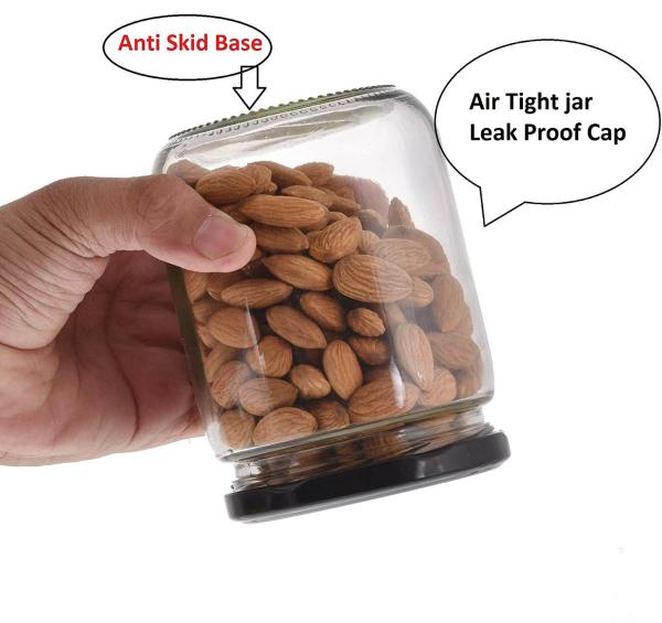 Machak Clear Glass Round Glass Jar (Pack Of 4) - JioMart